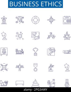 Values line icons collection. Integrity, Hsty, Respect, Compassion ...