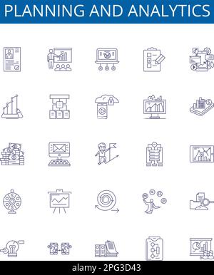 IT strategy line icons collection. Alignment, Agility, Analysis ...