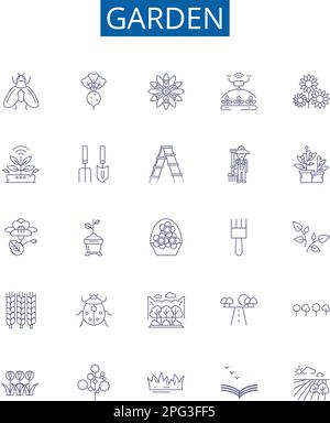 Lighting yard line icon, concept sign, outline vector illustration ...