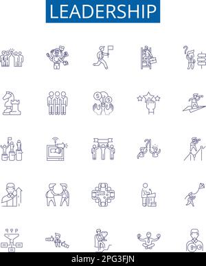 Leadership guidance line icons collection. Visionary, Empathy ...