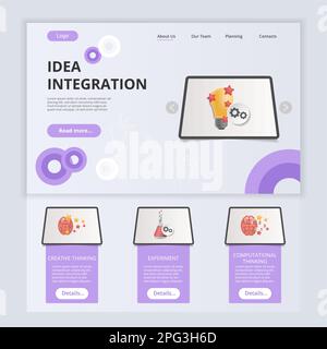 Computational thinking flat landing page website template. Learning ...