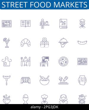 Marketplaces vector line icons set. Marketplaces, ecommerce, trading ...
