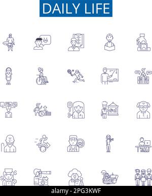 Daily routine outline icon. Monochrome simple sign from productivity ...