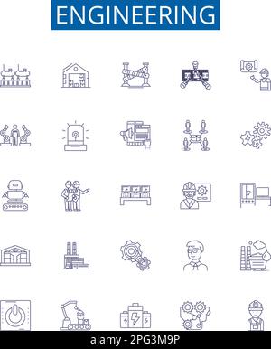 Materials science line icons collection. Composites, Polymers, Ceramics ...