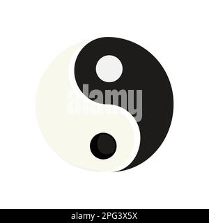 Yin and Yang with The Shadow circle japan Taoism symbol, energy sign in ...