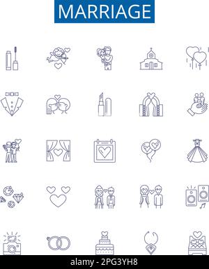 Partnership relation outline icons collection. Alliance, Cooperation ...