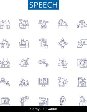 Articulation line icons collection. Pronunciation, Diction, Enunciation ...