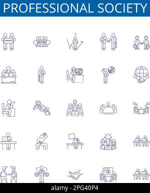 Professional society line icons signs set. Design collection of Society ...
