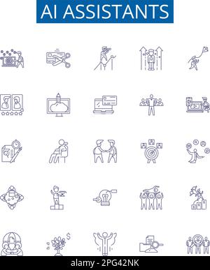 Chatbots line icons, signs set. Chatbots, Artificial, Intelligence ...
