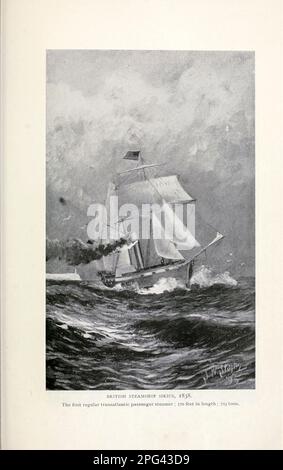 19th century transatlantic cargo steamer across the Atlantic Ocean ...