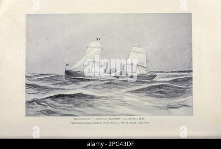 19th century transatlantic cargo steamer across the Atlantic Ocean ...