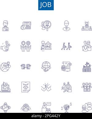 Pursuit task line icons collection. Adventure, Challenge, Competition ...