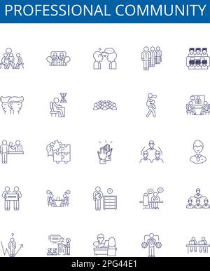 Professional community line icons signs set. Design collection of ...