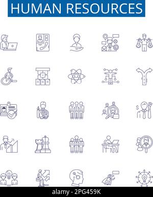 Personnel development line icons collection. Training, Development ...