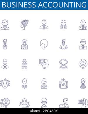 Bookkeeping outline icons collection. Bookkeeping, Accounting, Finances ...