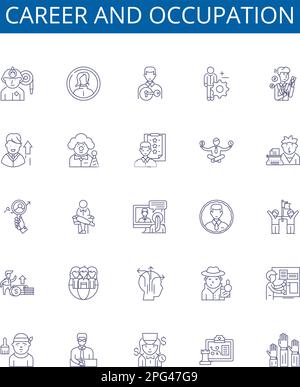 Job trajectory line icons collection. Progression, Advance, Growth ...