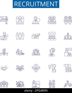 Staffing line icons collection. Recruitment, Placement, Employee ...