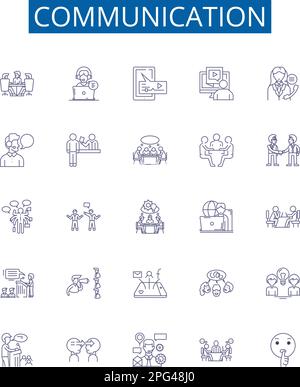 Verbalization line icons collection. Articulation, Verbalization, Communication, Expression ...