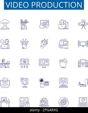 Production line icons collection. Creation, Development, Fabrication, Manufacture, Generation ...