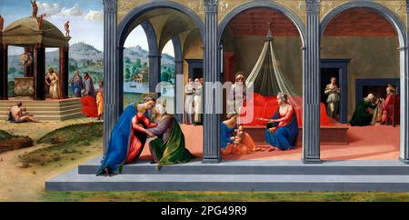 Scenes from Life of Saint John Baptist by Francesco Granacci Stock ...
