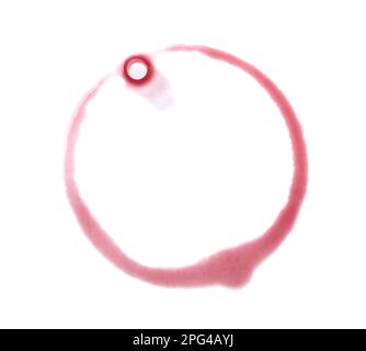 Red wine ring on white background, top view Stock Photo - Alamy
