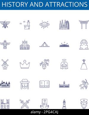 Culture and landmarks line icons signs set. Design collection of ...
