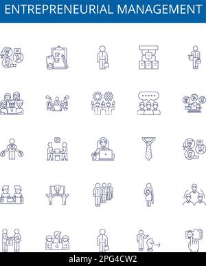 Teambuilding icons line icons collection. Leadership symbols ...