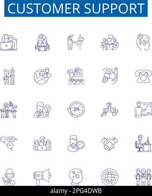 Consultation line icons collection. Guidance, Advice, Support ...