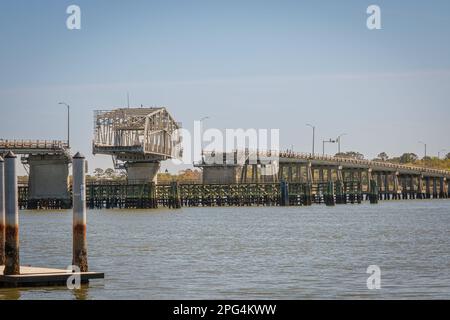 Historic Woods Memorial Bridge in Beaufort, South Carolina swings to ...