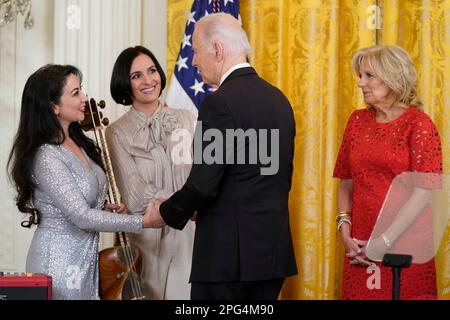 Rana Mansour, an Iranian-American singer-songwriter, performs during a ...