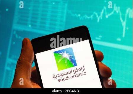 Saudi aramco logo on smartphone Stock Photo - Alamy