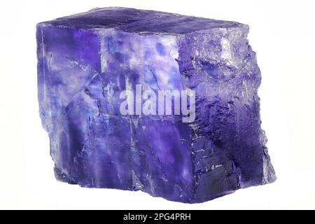 halite crystal from Merkers, Germany isolated on white background Stock ...