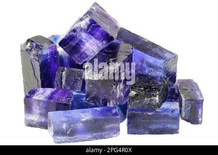 halite crystals from Merkers, Germany isolated on white background ...