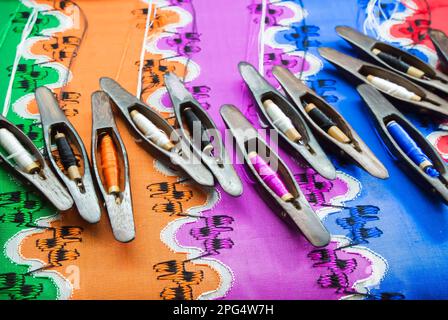 Close Up - Weaving Process Stock Photo - Alamy