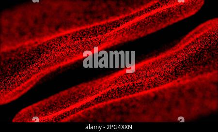 Red color Abstract Trapcode Form digital particle wave. Animation cyber or technology background ...