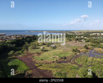 Aerial view of Hanapepe town on Kauai Stock Photo - Alamy