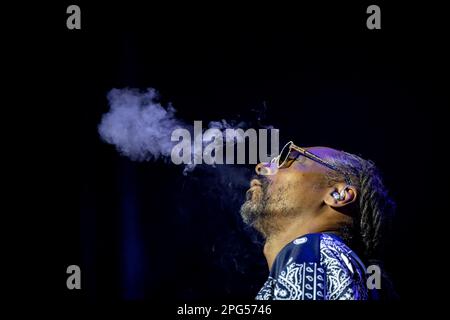 American rapper Snoop Dogg during his performance in the Ziggo Dome, as ...