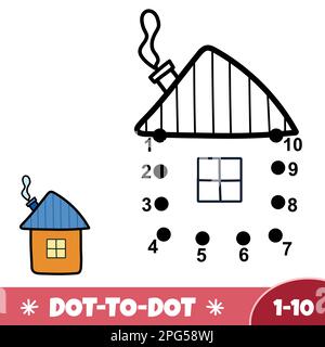 Dot to dot 1-10 easy game for kids with a cute bird. Connect dots ...