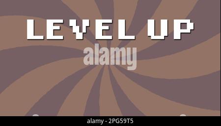 Image of level up text over white lines on black background Stock Photo ...