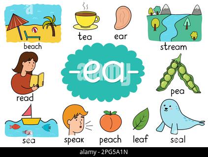 U-e digraph spelling rule educational poster for kids with words Stock Vector Image & Art - Alamy