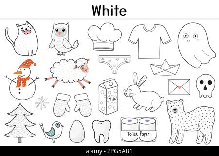 Color objects bundle. Primary colors big collection with flash cards in ...