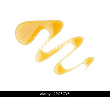 Spilled maple syrup on white background Stock Photo - Alamy