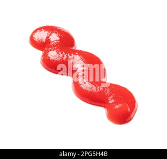 Spilled tasty ketchup isolated on white background Stock Photo - Alamy