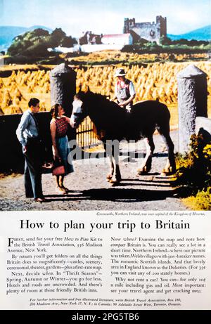 British Travel Association, advert in NatGeo magazine, 1954 Stock Photo ...