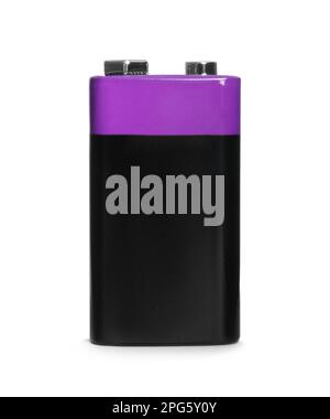 Nine volt battery isolated on white background Stock Photo - Alamy