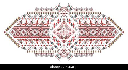Traditional Romanian embroidery vector design element over white ...