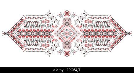 Traditional Romanian embroidery vector design element over white ...