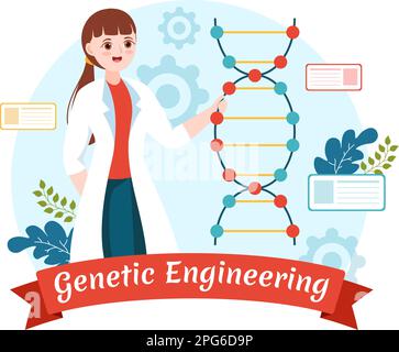 Genetic Engineering and DNA Modifications Illustration with Genetics ...