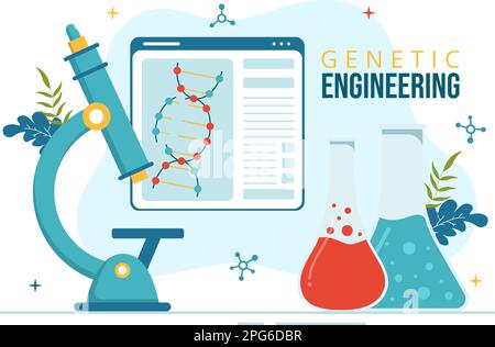 Genetic Engineering and DNA Modifications Illustration with Genetics ...