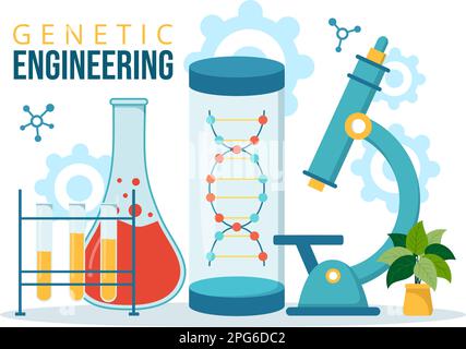 Genetic Engineering and DNA Modifications Illustration with Genetics ...